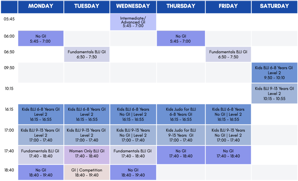 Timetable – Lemos Jiu Jitsu Academy